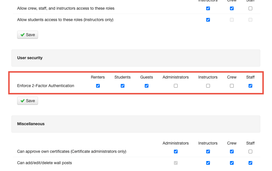 Enforcing 2-factor authentication across FlightLogger